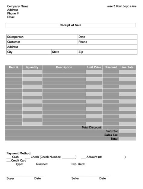 28 Free Sales Receipt Templates For Word Excel Pdf