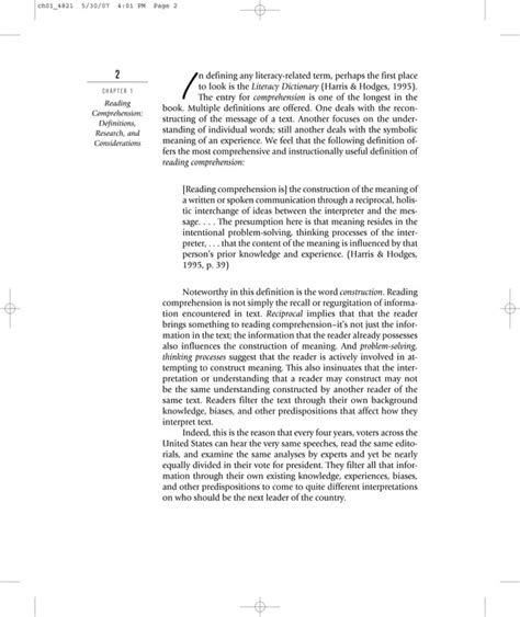Reading Comprehension Comprehensive Reading Pdf