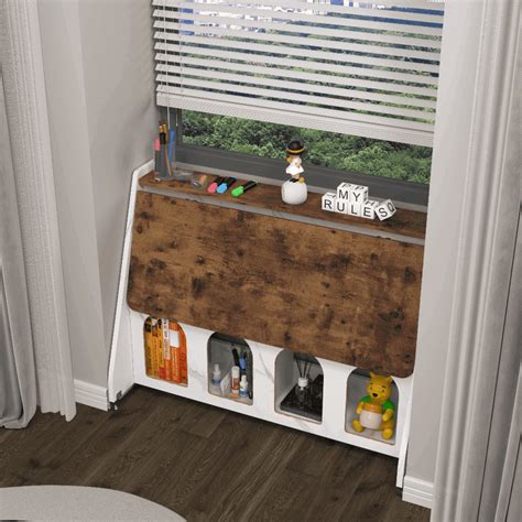 Custom Wooden Window Desk With Storage Cubbies Entryway Mudroom Bench
