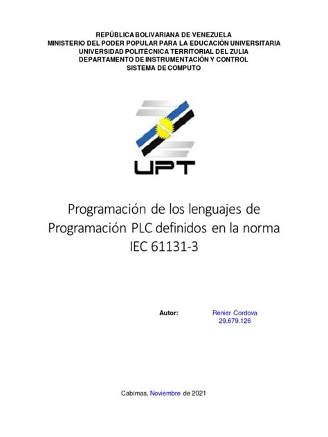 Programacion De Los Lenguajes De Programacion Plc Definidos En La Norma