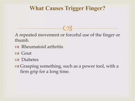 Trigger Finger Causes Symptom Management Pptx