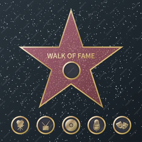 Premium Vector Hollywood Fame Star Art And Famous Actor Gold Star