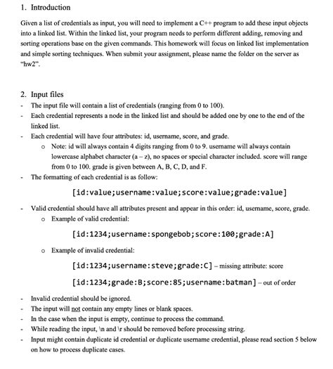 solved 1 introduction given a list of credentials as input