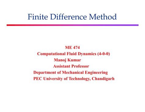 Finite Difference Method For Computational Fluid Dynamics Pptx