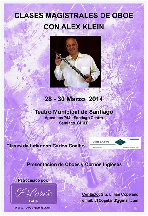 Loree Paris Oboe Master Classes With Alex Klein And Instruments Exhibition Santiago Chile