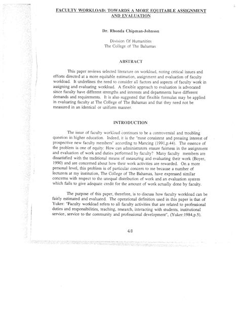 Pdf Faculty Workload Towards A More Equitable Assignment And Evaluation