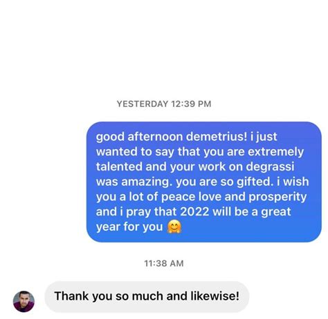 Demetrius Joyette Responded To My Dm Rdegrassi