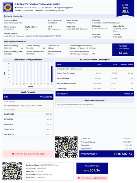 Ecg Powerapp Bill 1747573734788 Pdf Electrical Engineering