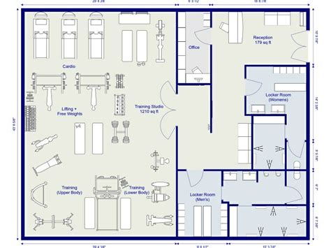 Gym Design Layout Dimensions Fitness Center 3d Illustration Fitness