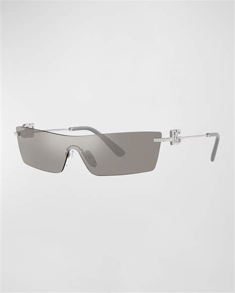 Versace Rimless Medusa Metal And Plastic Shield Sunglasses Neiman Marcus