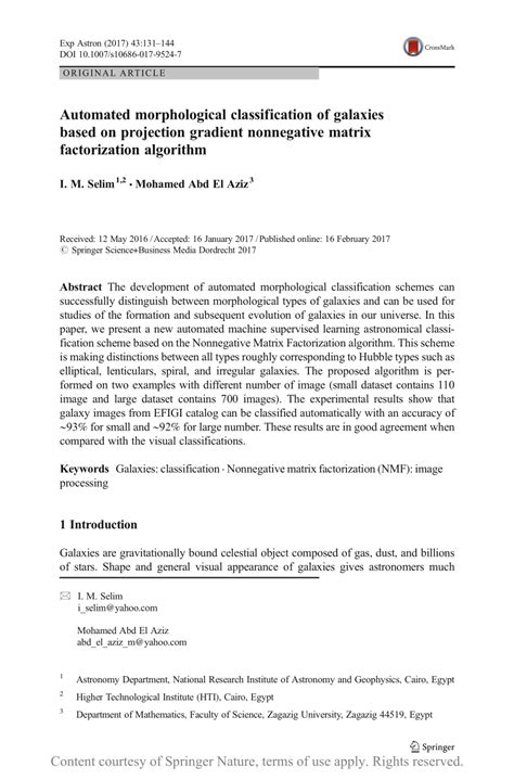 Automated Morphological Classification Of Galaxies Based On Projection