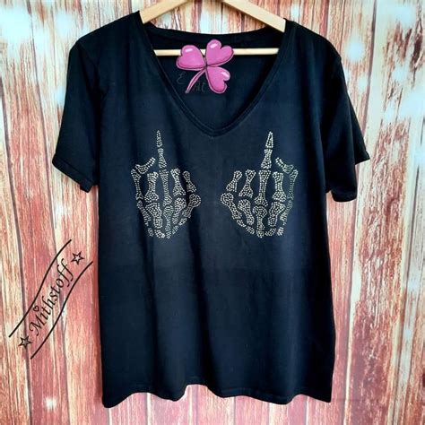 Plotter File Strass Middle Finger Svg Dxf File Etsy