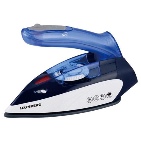 Мини ютия Hausberg Hb 7810bl 1000 W за пътуване 75 Ml керамична самопочистваща бяло синя