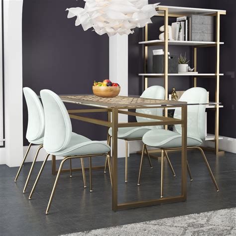 Dining Table Juliette Glass Top Dining Room Table Brass
