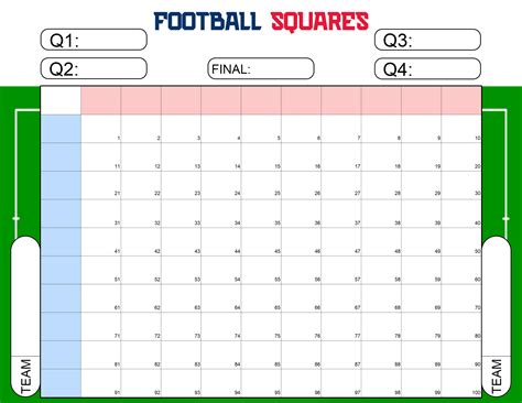 Printable Football Squares For College Football Championships And Ncaa