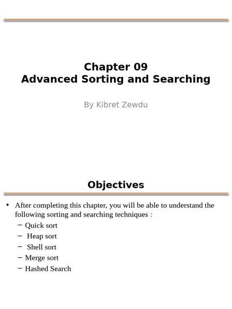 Chapter 09 Adv Sorting And Searching Pdf Computer Science