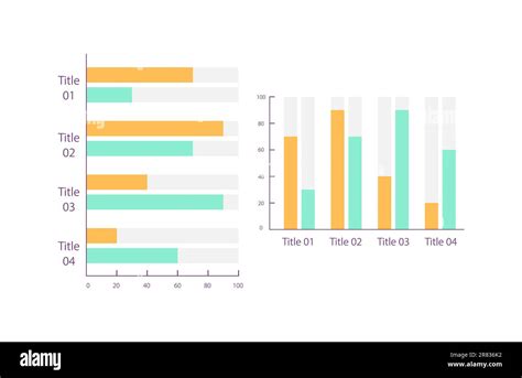 Clustered Column Infographic Chart Design Template Set Stock Vector