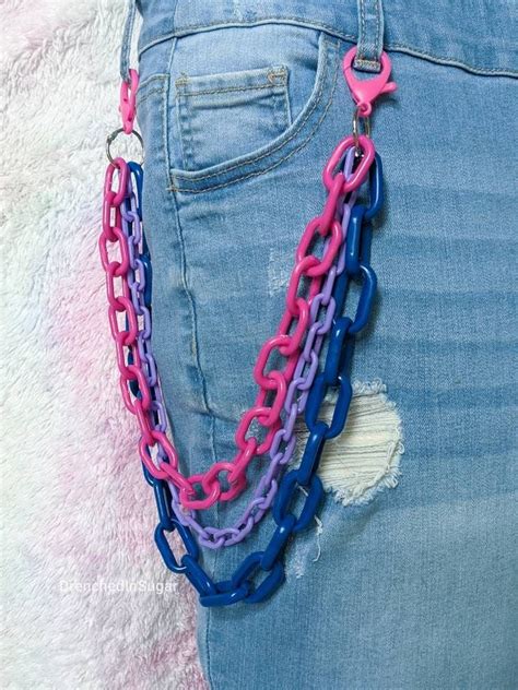 Rainbow Layered Pants Chain Cute Wallet Chain Rainbow Pride Color