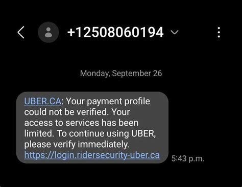 Real Looking Uber Scam Text Making The Rounds In Mississauga And