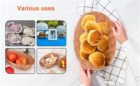 Kukmakri Oval Poly Wicker Baskets Bulk 27 Pack Bread