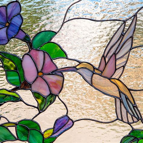 Hummingbird Stained Glass Window Panel Great Grandma T Custom