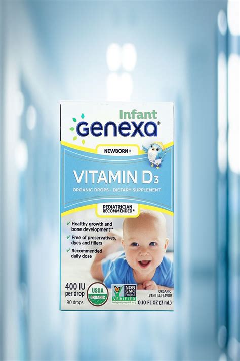 Genexa Infant Vitamin D3 Newborn Organic Vanilla 400 Iu 90 Drops