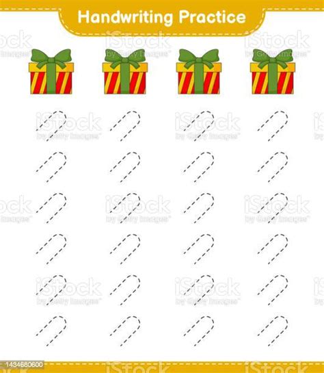 필기 연습 선물 상자의 추적 라인 교육 어린이 게임 인쇄 가능한 워크 시트 벡터 일러스트 레이 션 0명에 대한 스톡 벡터 아트 및 기타 이미지 Istock