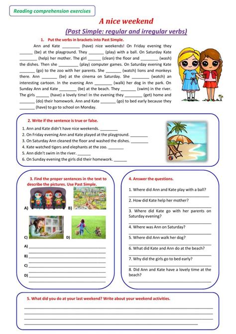 Reading Comprehension - Past Simple Practice worksheet | Reading comprehension, Regular and ...