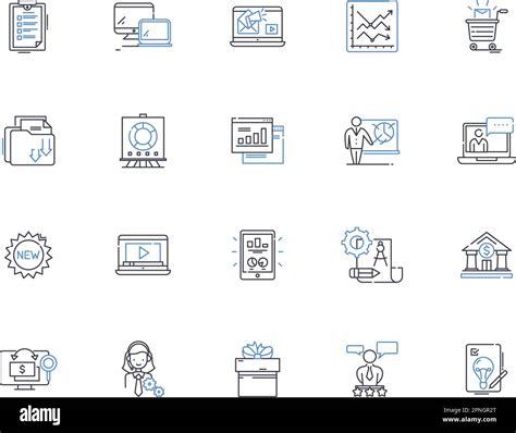 inventory control line icons collection tracking management