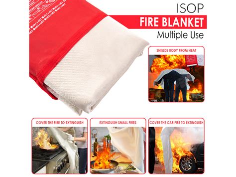 Isop Fire Blanket Large 120 180 Cm Fibreglass Fire Retardant