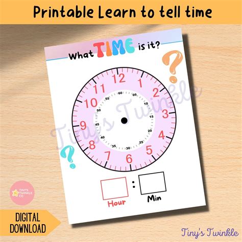 Learn Time Printable Clock Learning Time 1st Grade Kindergarten Math
