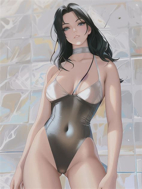 Rule 34 Ai Generated Belly Button Black Hair Blue Eyes Curvaceous