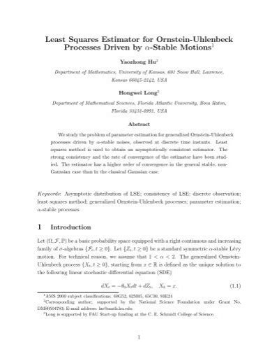 Least Squares Estimator For Ornstein Uhlenbeck Processes Driven