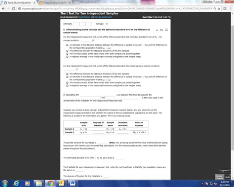 Solved Differentiating Pooled Variance And The Estimated