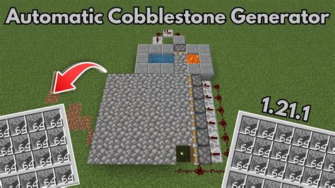 Easy Automatic Cobblestone Generator Minecraft Bedrock Edition 1211