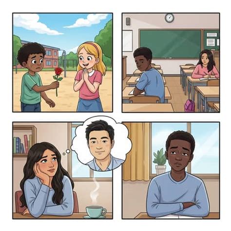 Intense Interracial Relationship Quarrel Emotional Comic Illustration