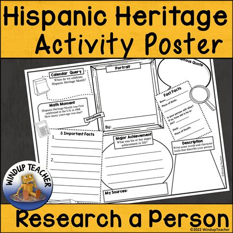 Hispanic Heritage History Month Activity Sheet Classful