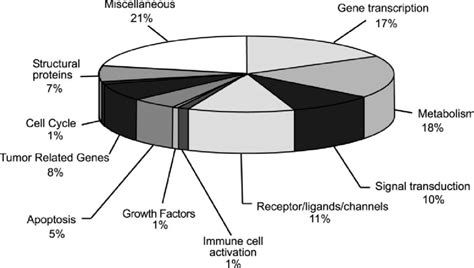 physiological processes affected by 262 functionally annotated genes