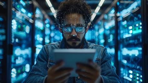 Premium Photo Data Analyst Ai Researcher In A Modern Background