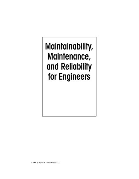 Maintainability Maintenance And Reliabil Maintainability Maintenance And Reliability For
