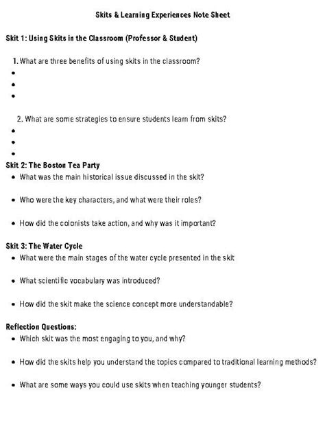 Using Skits In The Classroom Notes And Project By Msbolz Tpt