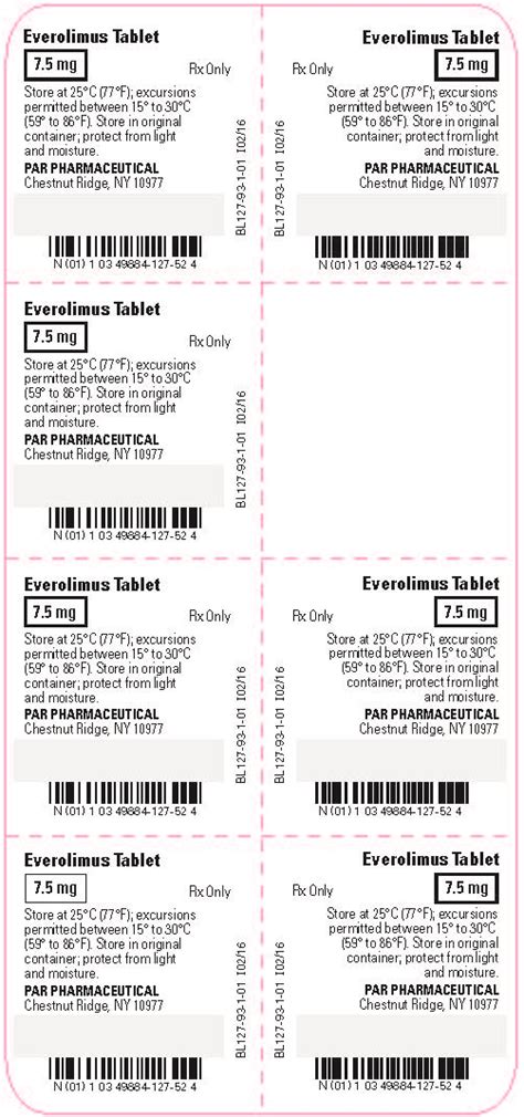 Everolimus Tablets Package Insert Prescribing Info Moa