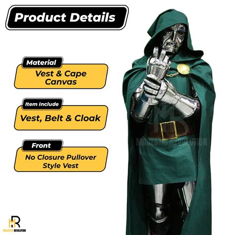 Doctor Doom Costume Cosplay Doctor Doom Outfit With Cloak And Chain Set