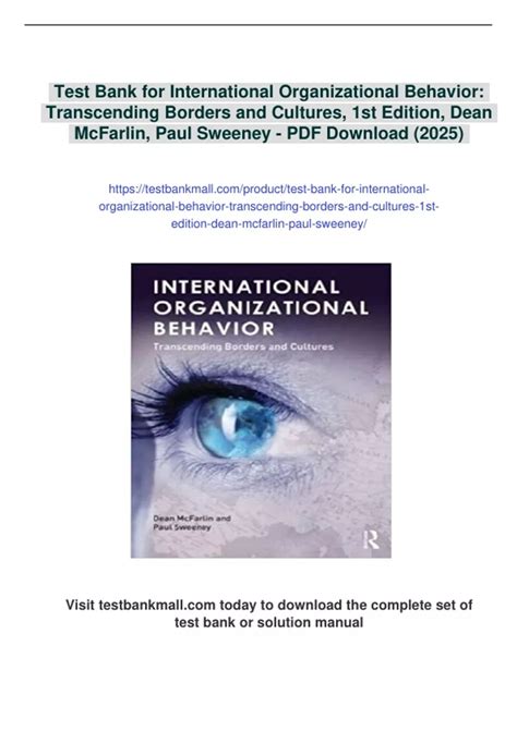 Summary Test Bank For International Organizational Behavior
