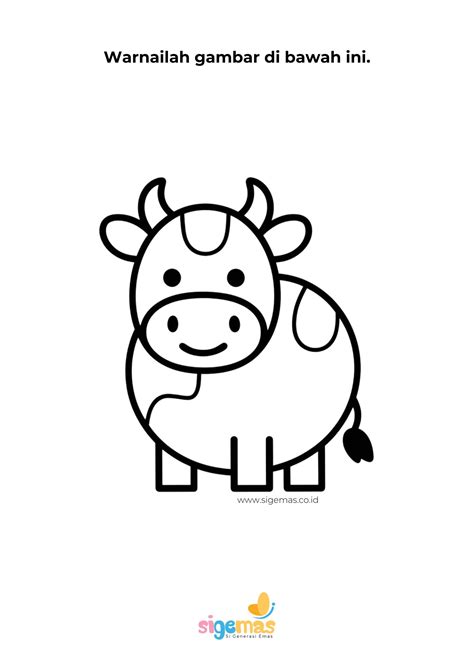 Mewarnai Gambar Binatang Sapi Sigemas