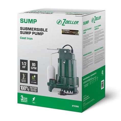 Zoeller 12 Hp Pro 115v Cast Iron Submersible Sump Pump 1096 0001