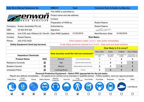 Pdf Safe Work Method Statement No Wms 01 Task Construct · Pdf Filesafe Work Method Statement