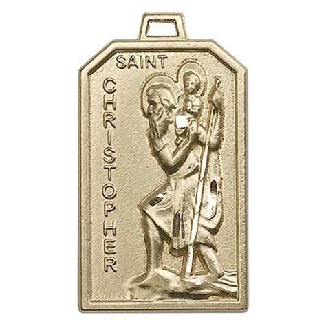 14kt Gold St Christopher Medal 1 18 X 58 Ewtn Religious Catalogue