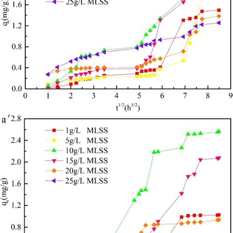 Plots Of The Intra Particle Diffusion Kinetics Equation For Sorption Of