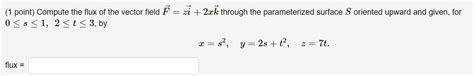 Solved Point Compute The Flux Of The Vector Field Chegg